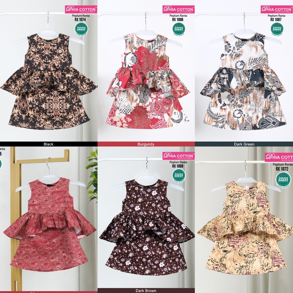 Koleksi Peplum Rania Kids Eksklusif BY DHIA COTTON - 100% COTTON ...