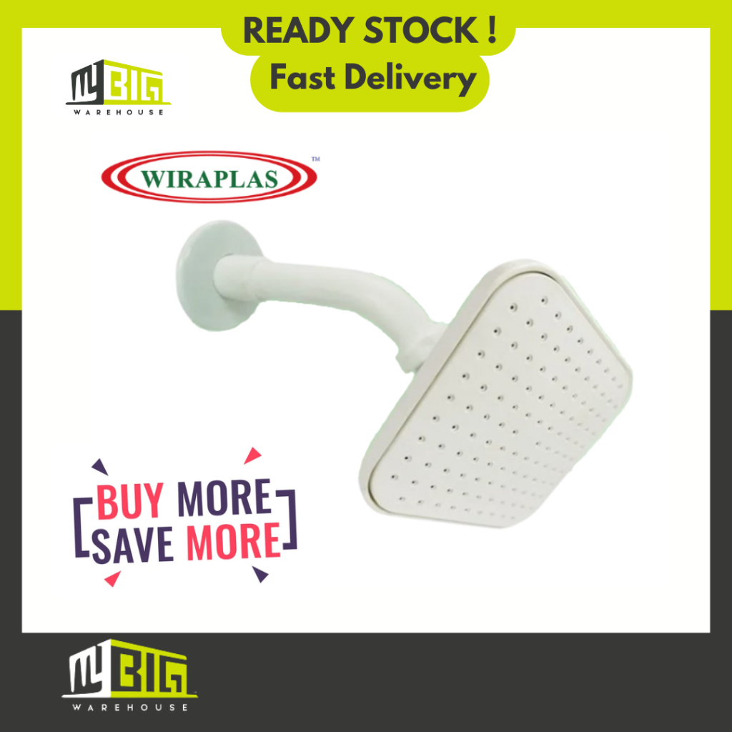 WIRAPLAS B01-S PVC SHOWER SQUARE 4" C/W SHOWER ARM SET 5" | Shopee Malaysia