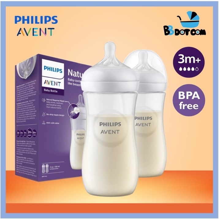 Avent Botol Susu Natural Response Bottle 11oz / 330ml Twin Pack ( 2 ...