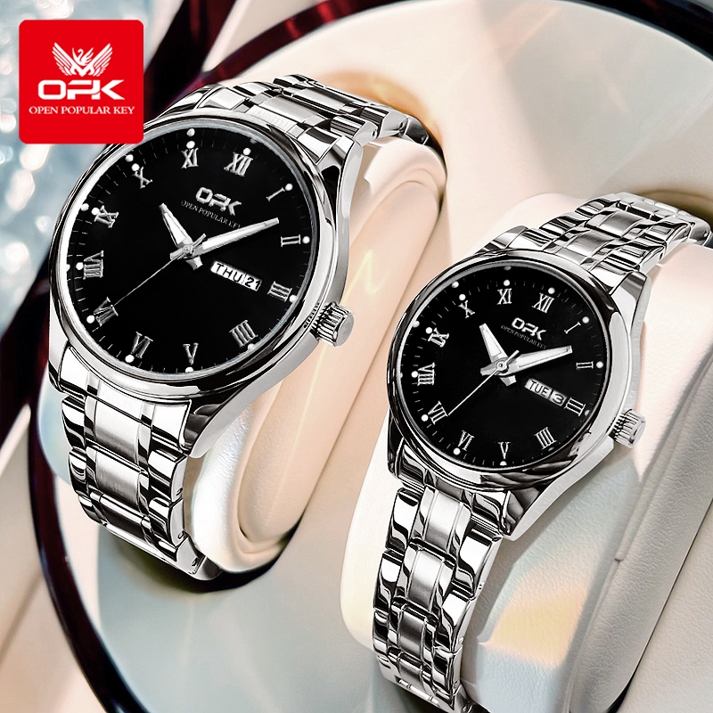 OPK Jam Tangan Couple Original 100% Stainless Perempuan Watch Man Women ...