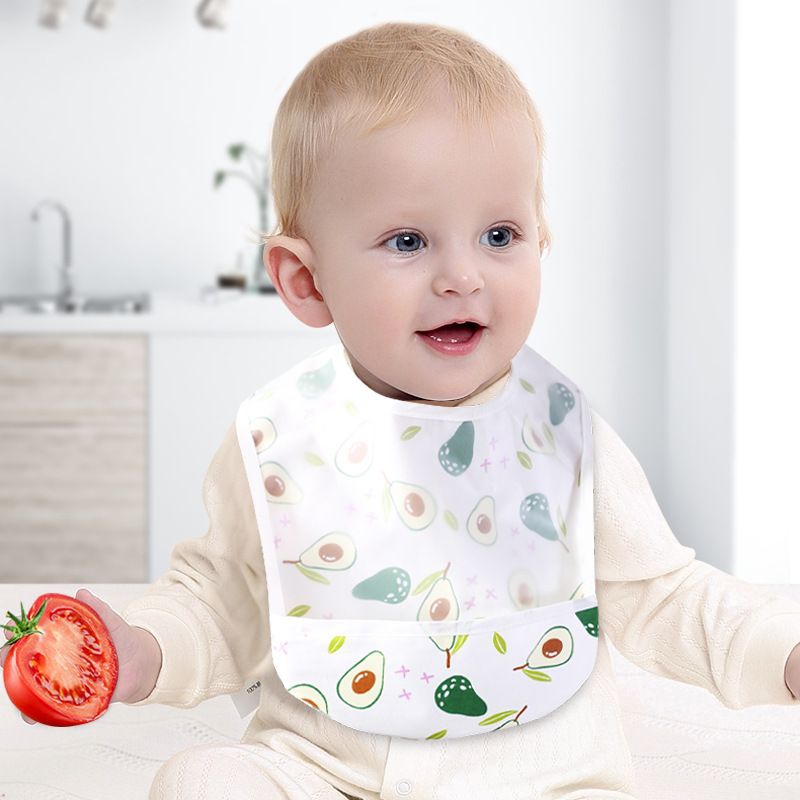 【Clear Stock】Waterproof Baby Cartoon Bib Waterproof Feeding Bibs ...