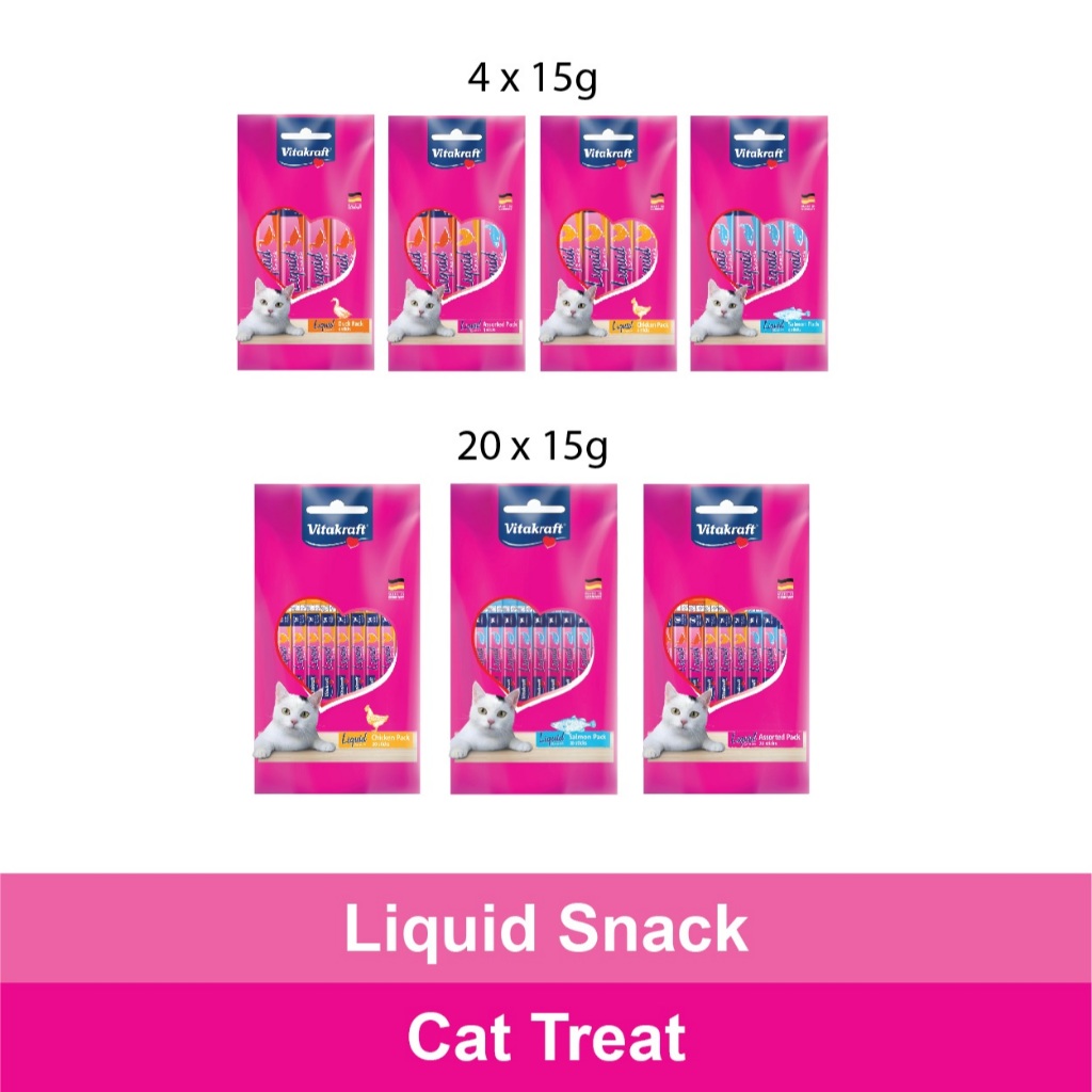 Vitakraft Liquid Snack Bundle Cat Treats (4x15g/20x15g/pack) | Shopee ...
