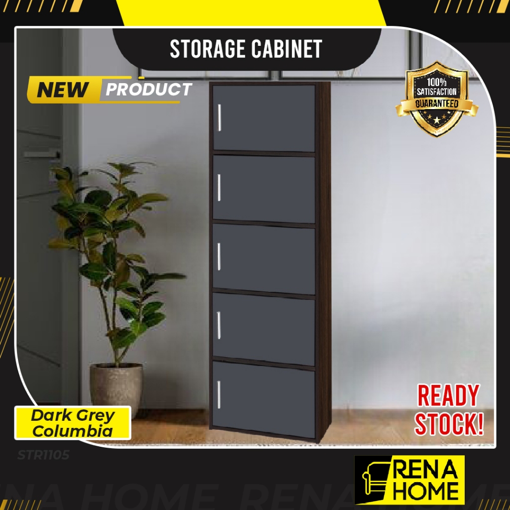 [RENA HOME] 5 Tier File Cabinet | Almari Buku 3 Pintu | Storage Cabinet ...
