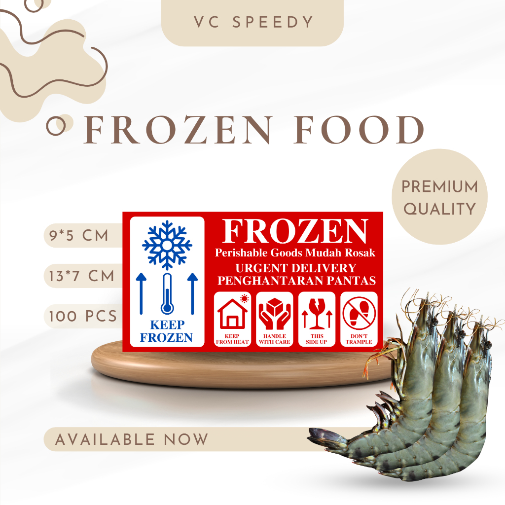Fragile Sticker Label Live Fish Live Plant Fresh Food Frozen Food 9cm ...