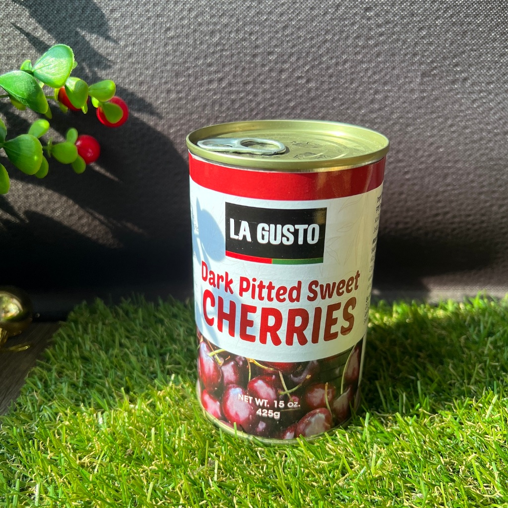Readystock La Gusto Pitted Dark Sweet Cherries In Syrup Halal 425gm