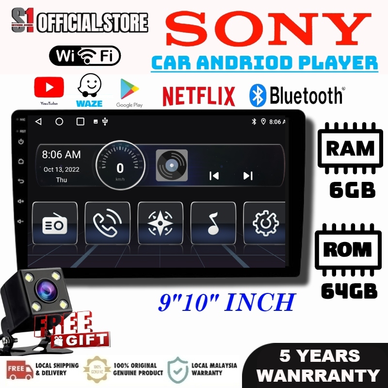 [6GB RAM+64GB ROM] SONY Style Android Player 9"10 inch Quad Core Car ...