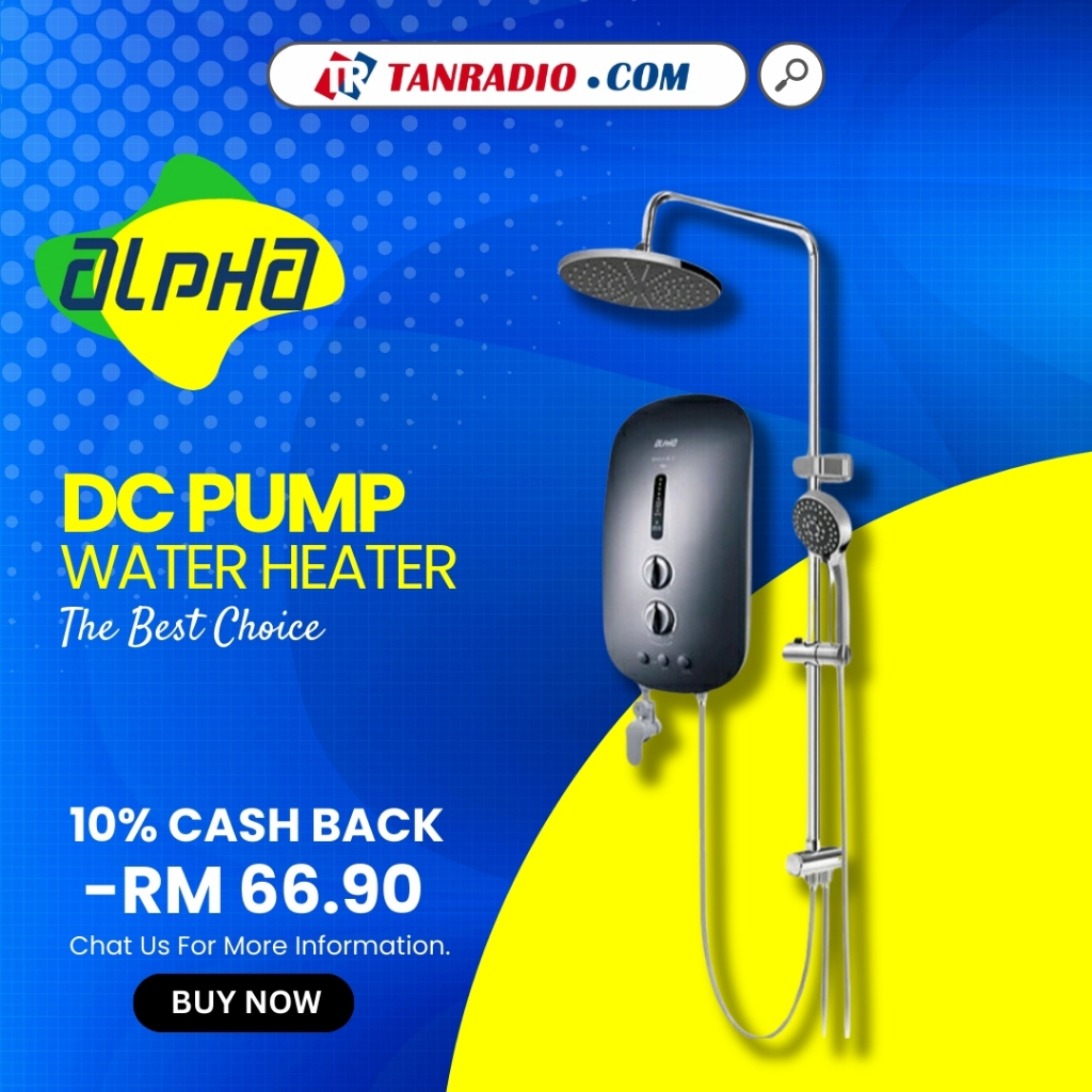 ALPHA SMART-18I-PLUS RAIN SHOWER-METAL BLACK DC PUMP INSTANT WATER HEATER WITH RAIN SHOWER ...