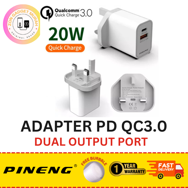 New model Pineng PN-505 Quick Charge 3.0 Power Adapter 20W Dual Output ...