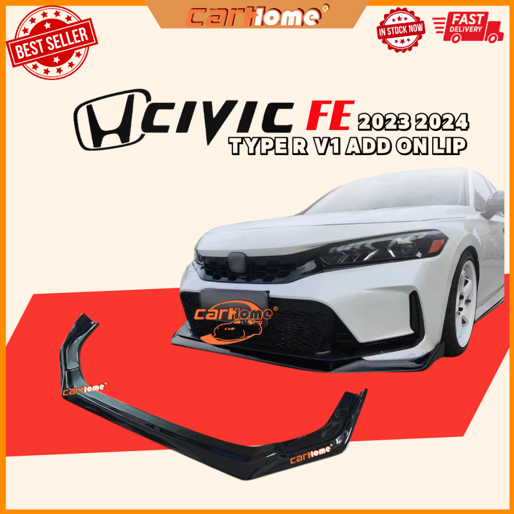 HONDA CIVIC FE 2022 2023 TYPE R V1 FRONT DIFFUSER LIP CIVIC FE LIPS 1PC ...