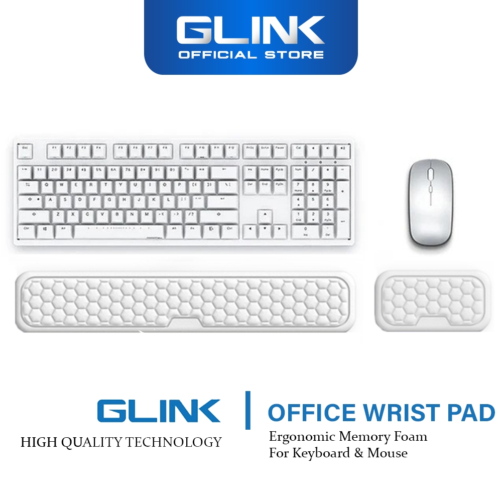 Glink Wrist Pad for Keyboard Mouse Ergonomic Memory Foam Hand Palm Rest ...