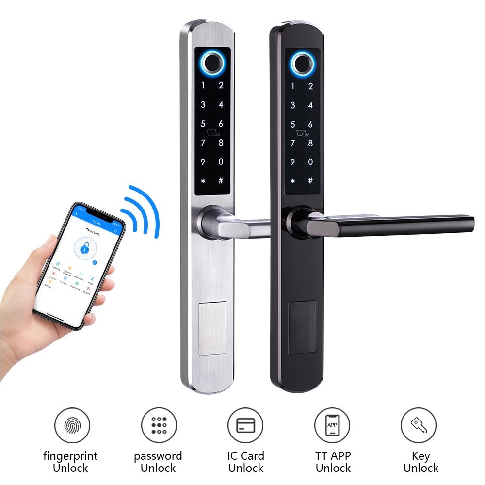 Smart Lock, Ruveno Slim Smart Door Lock, Fingerprint Door Lock ...