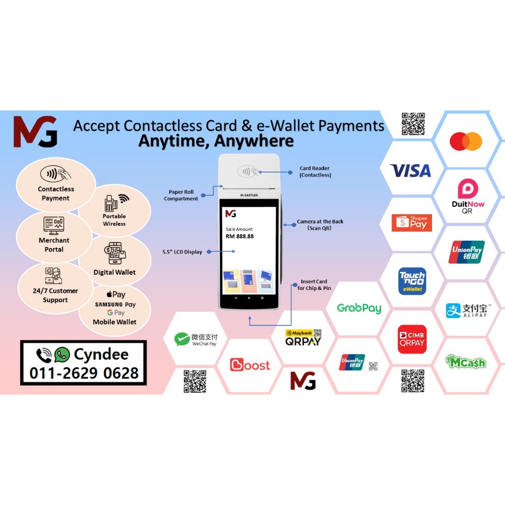 Credit Card Machine, Debit Card Machine, e-wallets, QR pay | Shopee ...