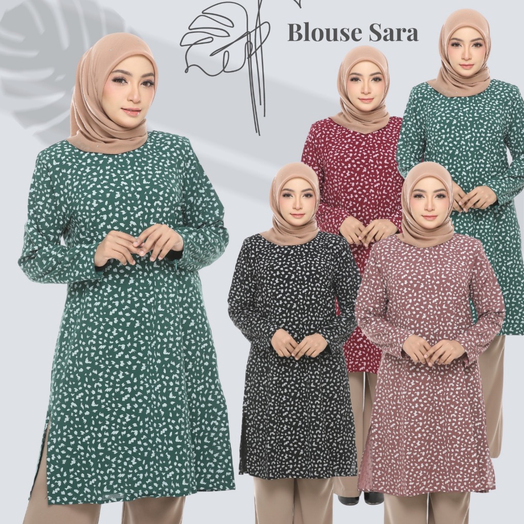 Blouse Bercorak Sara (C3104#) | Shopee Malaysia