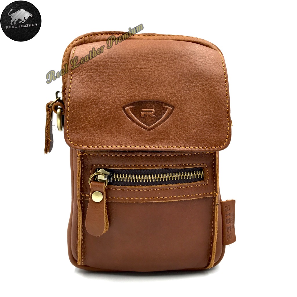 XL Size Rush Rider Leather Mobile Phone Bag Men Leather Pouch Waist Bag ...