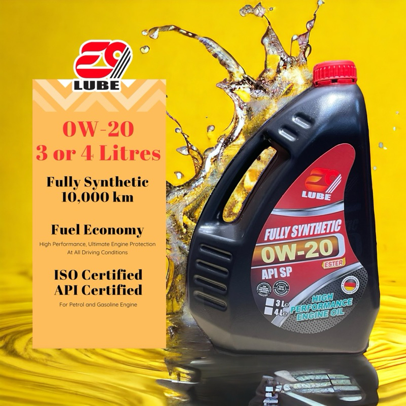 E9 0W-20 Fully Synthetic Engine Oil 4L API SP (100% GENUINE OIL) Proton ...