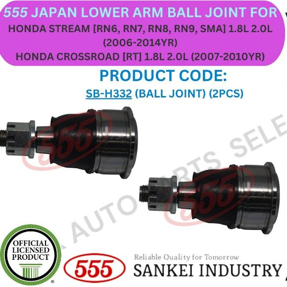 555 GENUINE JAPAN BALL JOINT (LOWER ARM) FOR HONDA STREAM [RN6, RN7 ...