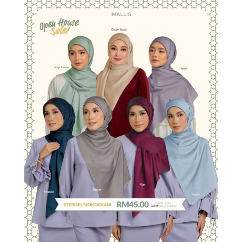 Tudung Bawal Eternal Monogram Imallis | Shopee Malaysia