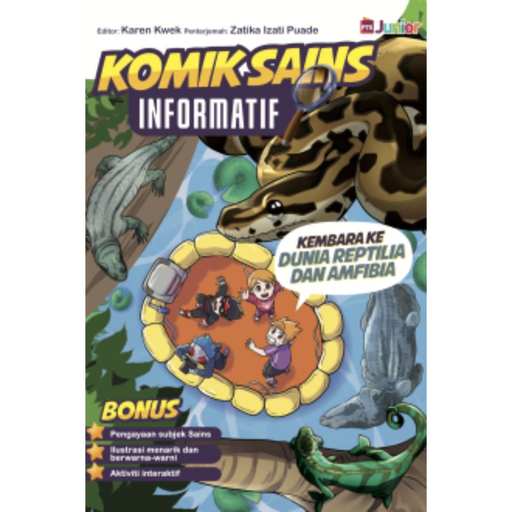 Komik Sains Informatif: Kembara Ke Dunia Reptilia Dan Amfibia (BL141,L142) | Shopee Malaysia