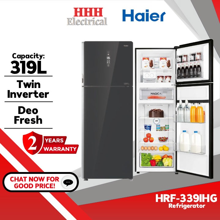 Haier INVERTER Top Mount Freezer 2-Door Refrigerator 319L HRF-339IHG ...