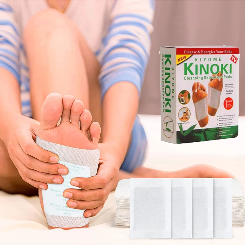 10box=100pcs Kinoki Detox Foot Patch Membersihkan Kaki Retak Tumit ...
