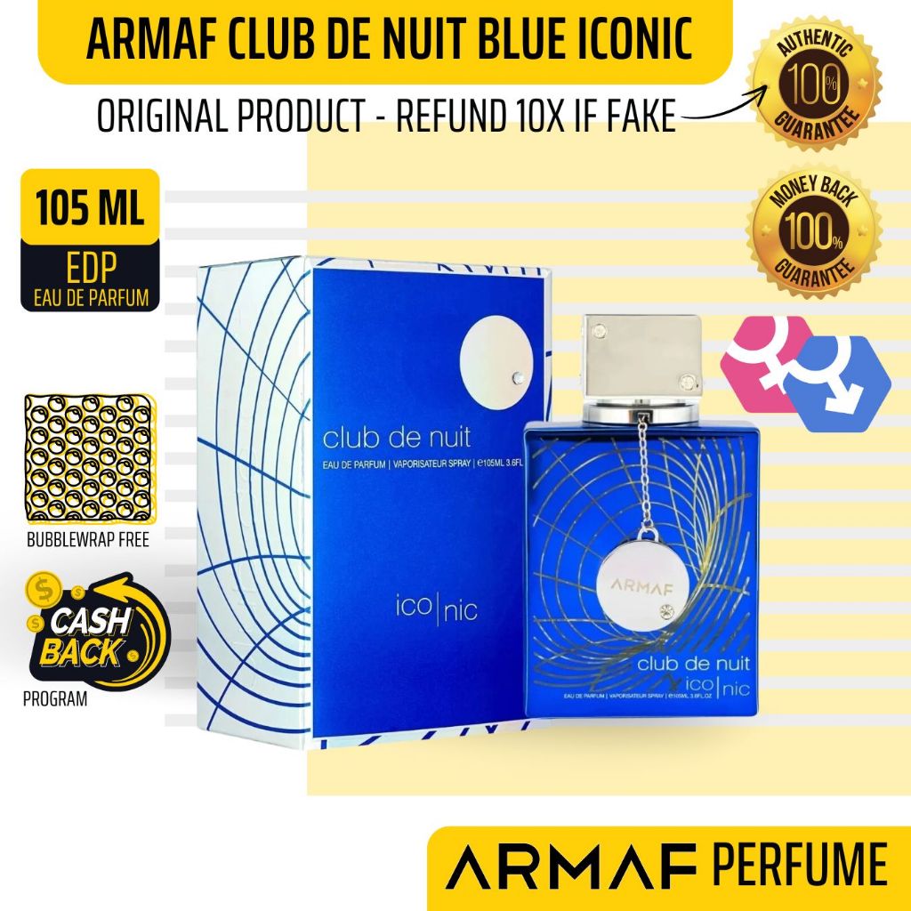ARMAF Club De Nuit Blue Iconic Eau De Parfum EDP 105ML For Men Perfume ...