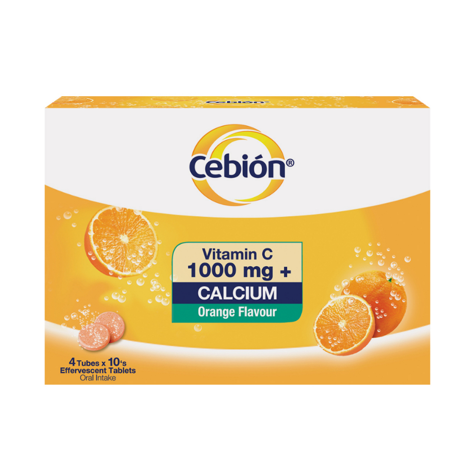 Cebion Vitamin C 1000mg + Calcium 40 Effervescent Tablets (Exp 10/2025 ...