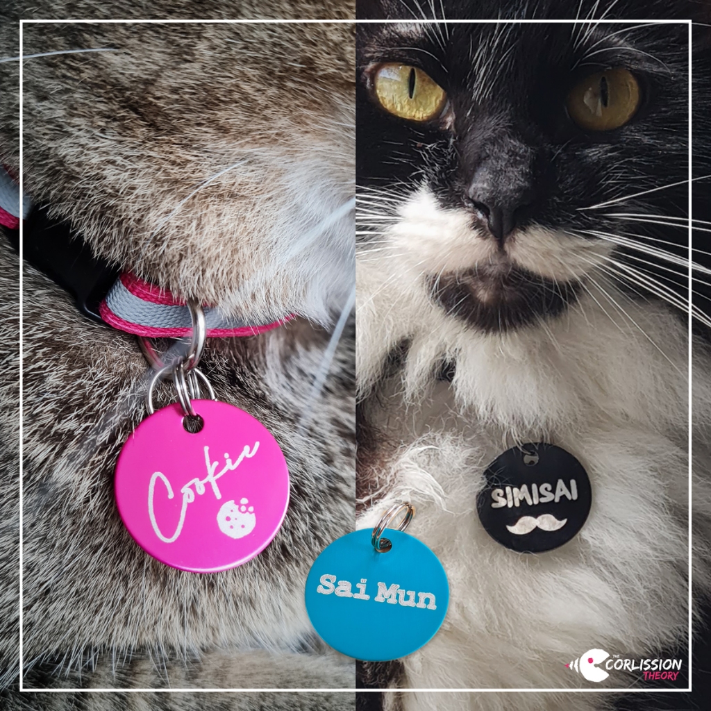 Custom Name ALUMINIUM Pet Pendant Engraving Double Side Tag ID Loket ...