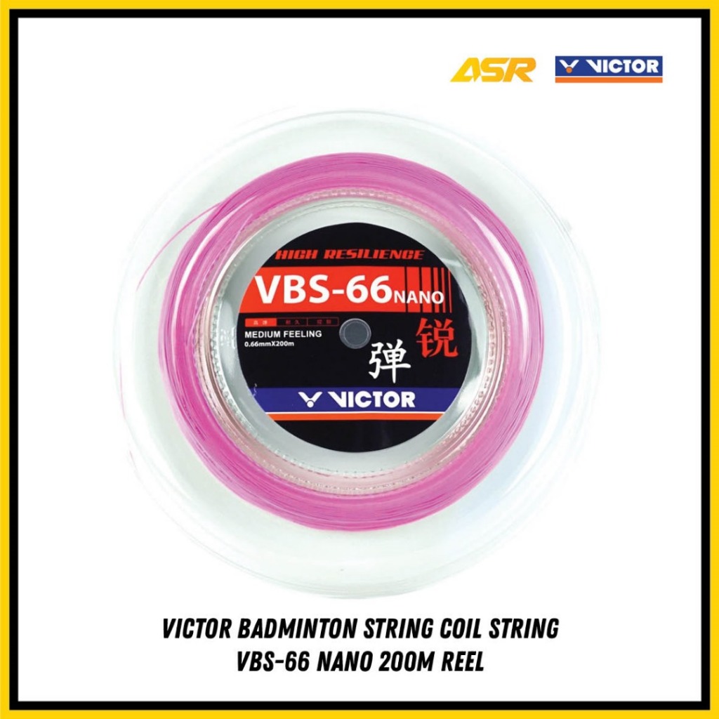 Victor Badminton Coil String VBS-66 Nano 200m Reel / Tali Badminton ...