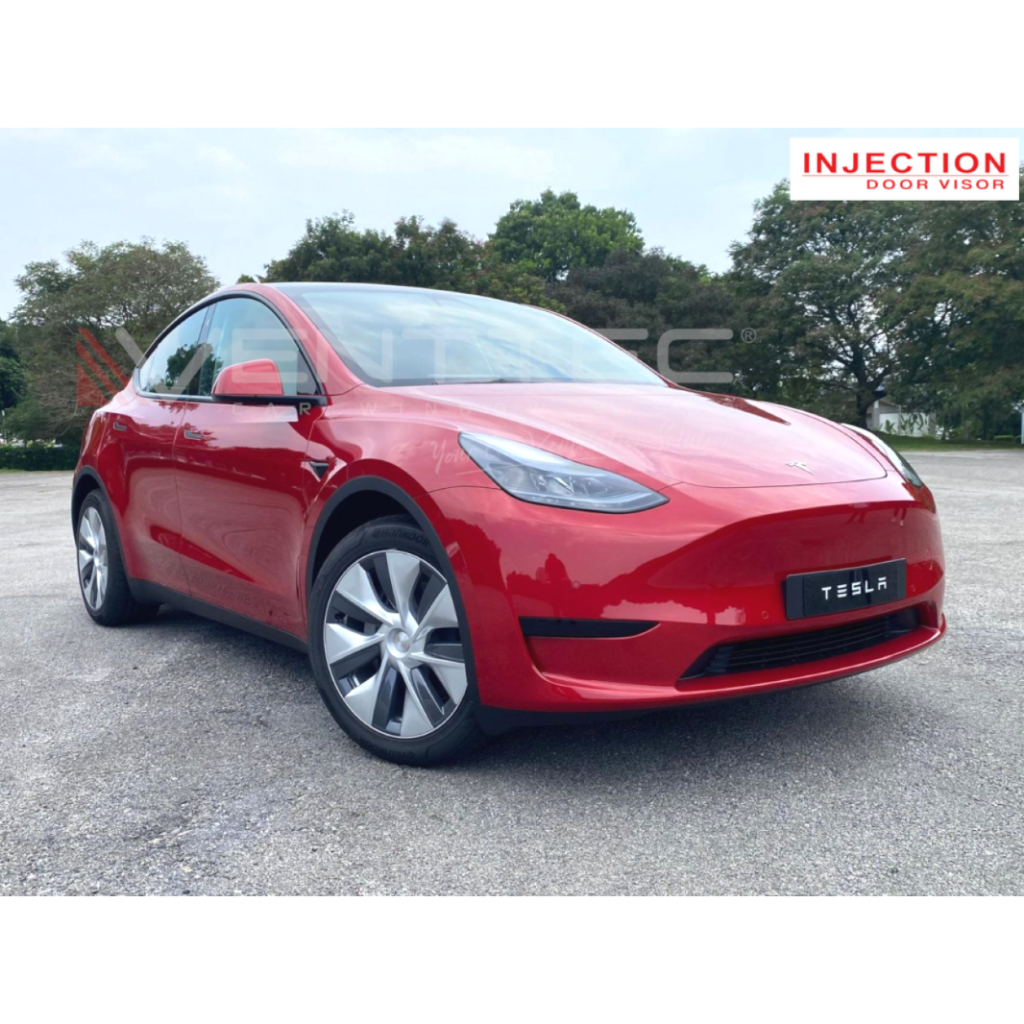 Tesla Model Y 2021-Above Injection With Stainless Steel Door Visor ...