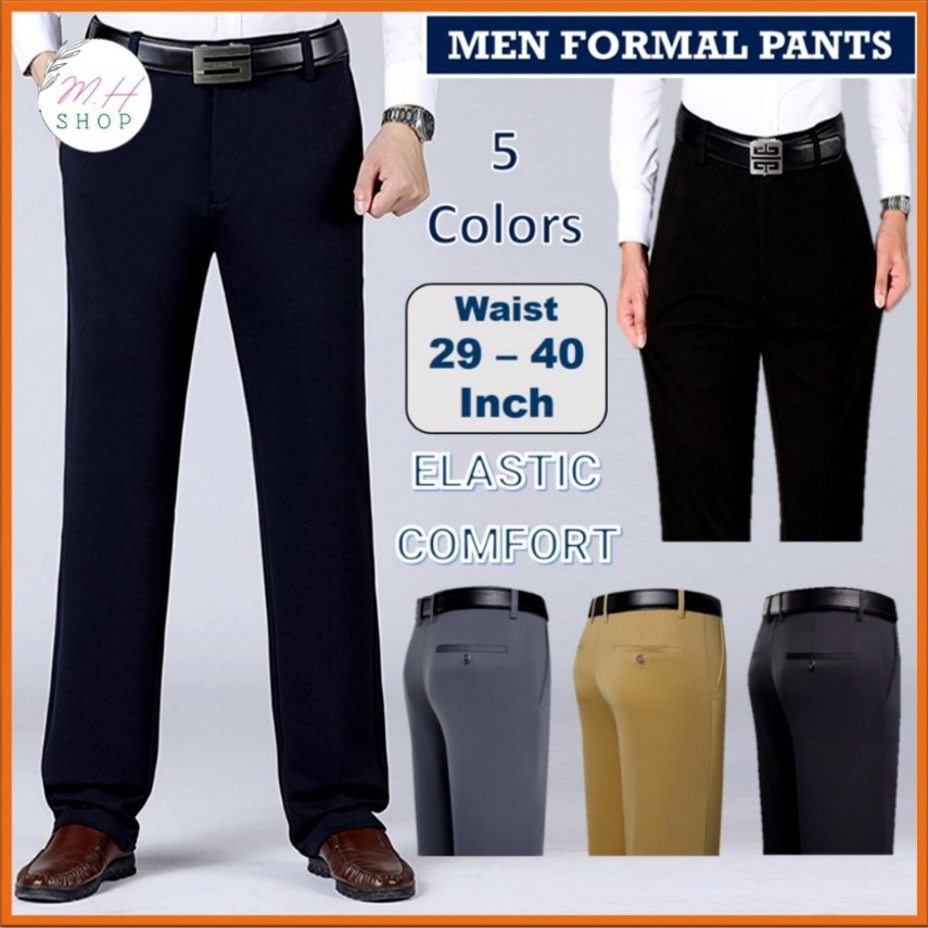 【Size 29-40】Formal Pants Slack Pants Men Office Casual Khakis Pants ...