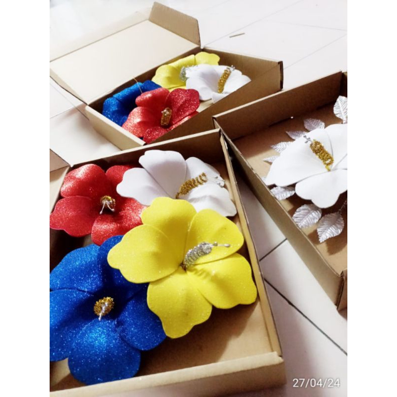 Bunga Raya 14cm(ada pin)Glitter | Shopee Malaysia