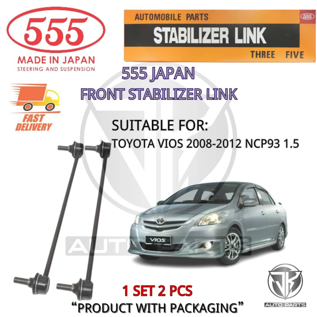 #1 PAIR#555 JAPAN FRONT ABSORBER STABILIZER LINK TOYOTA VIOS NCP93,PRIUS C NHP10 1.5 (555-SL ...