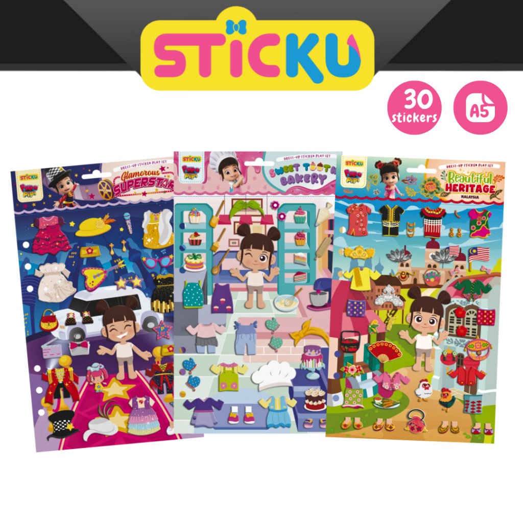 Sticku Papa Pipi Kids 3D Foam Sticker Theme Bakery Heritage Superstar ...