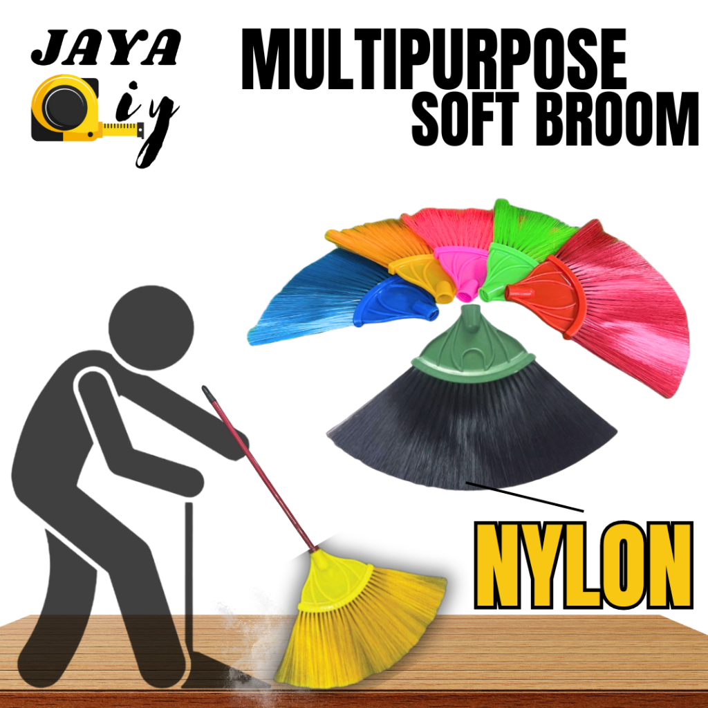 MUTLTIPURPOSE Nylon Soft Broom / Plastic Soft Broom / Broom Sweeper ...