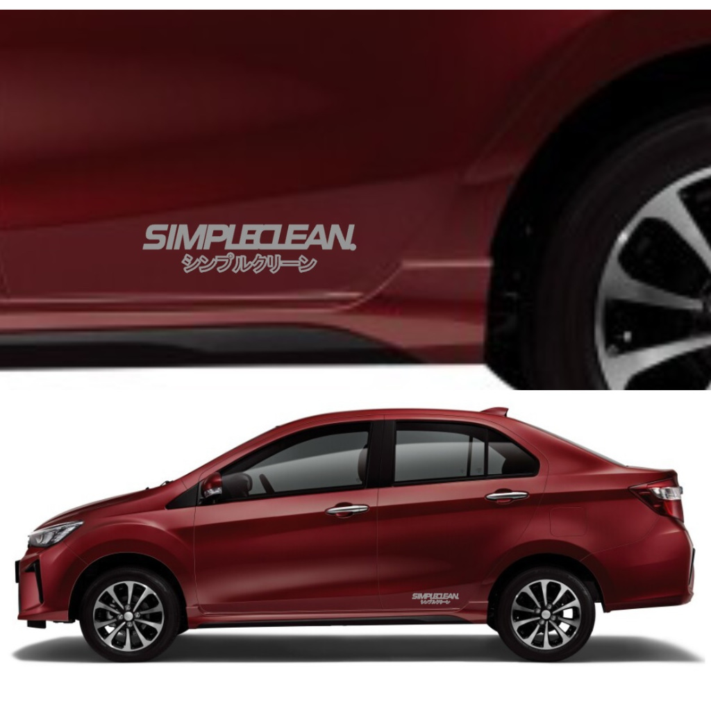 CFS635 2X pcs Simple Clean SimpleClean Bezza Myvi Honda Stiker Sticker ...