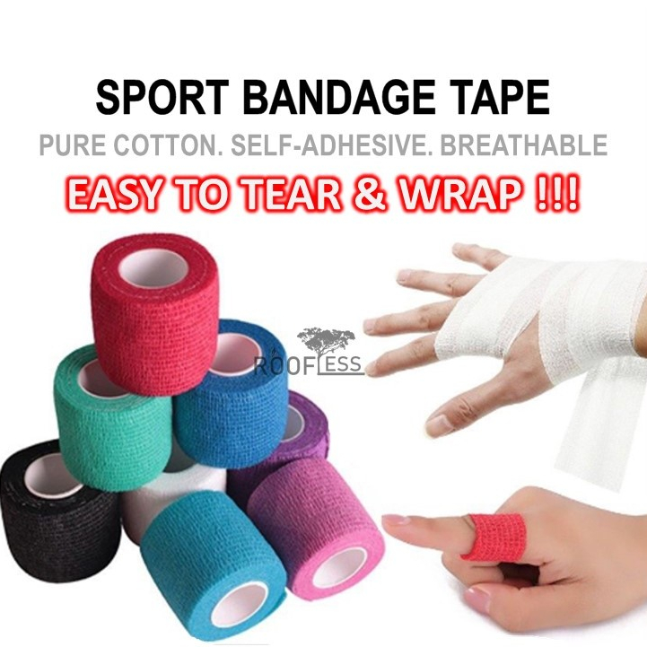 ROOFLESS Sport Tape Elastic Bandage Tape Self Adhesive Bandage Kaki ...