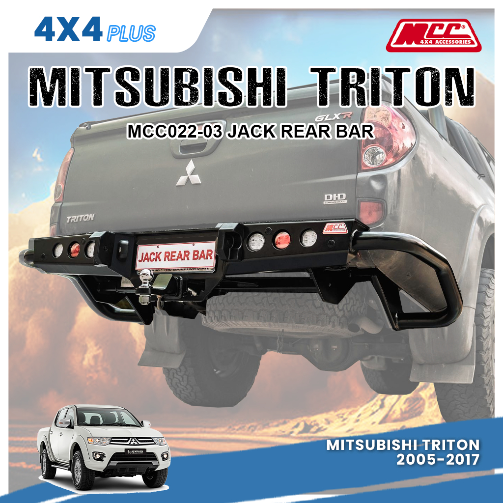 Mitsubishi Triton Facelift Rear Jack Bar Bar 2005-2017 Bumper Besi 4X4 ...