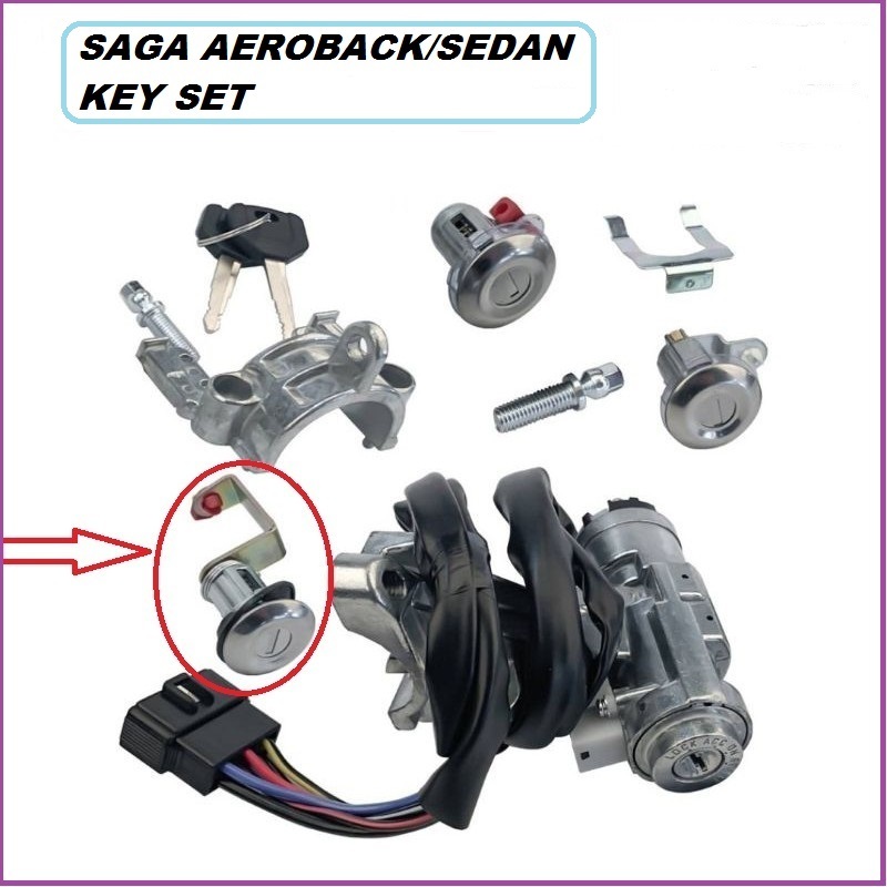 Proton Saga Car Key Set Starter Full Set Door Lock Ignition Starter ...