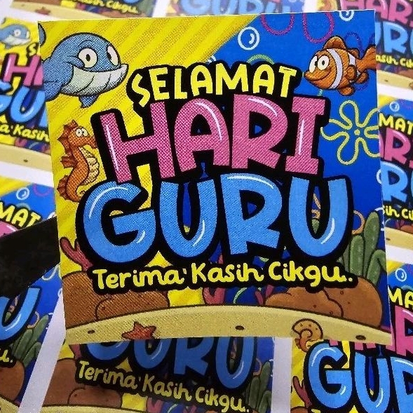 STICKER HARI GURU DESIGN TERKINI PETAK DAN BULAT | Shopee Malaysia