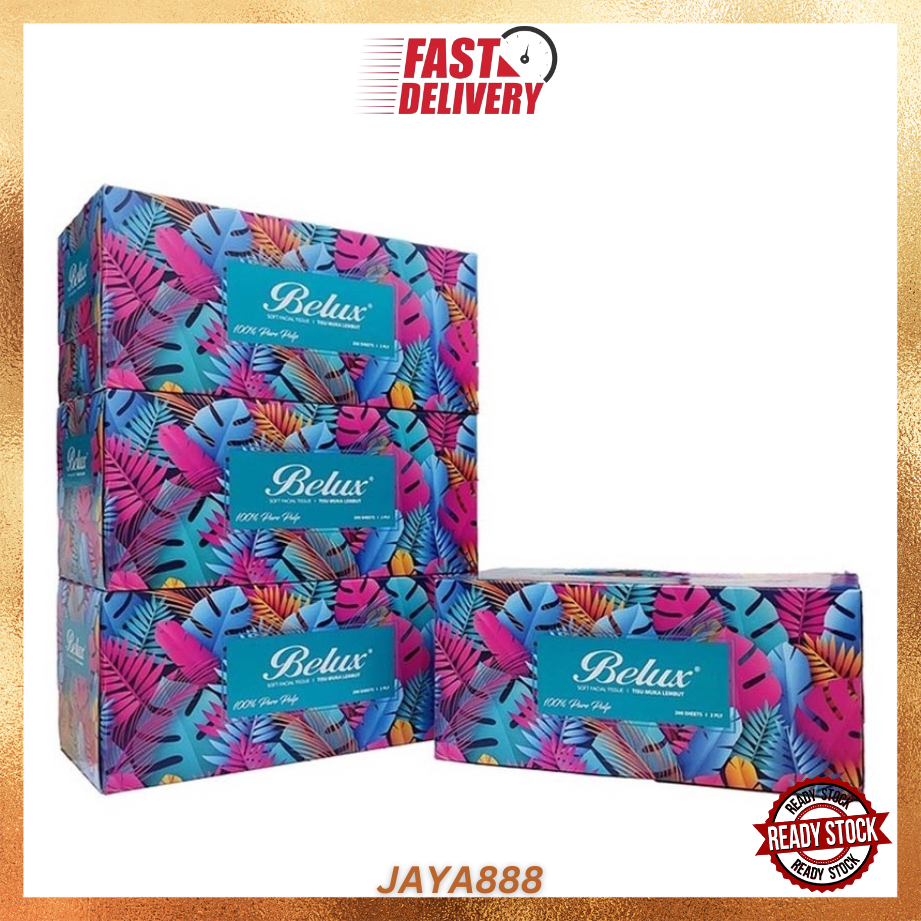 BELUX Pulp Tissue Paper ( 4 Boxes ) / Tisu Muka Lembut / FACIAL TISSUE ...