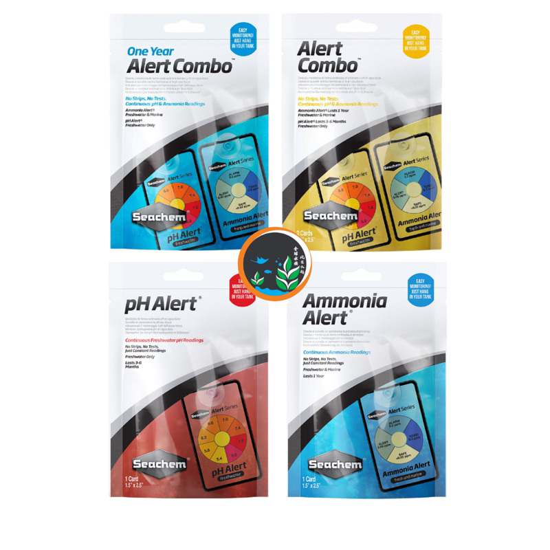Seachem Ph Ammonia Indicator Alert Combo PH Alert Ammonia Alert Water ...