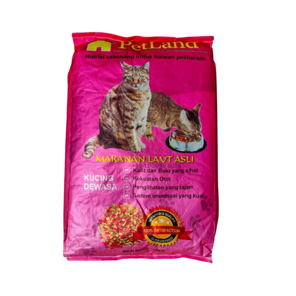 [10KG] Makanan Kucing Petland Laut Asli Cat Food Cat Kibbles Makanan ...