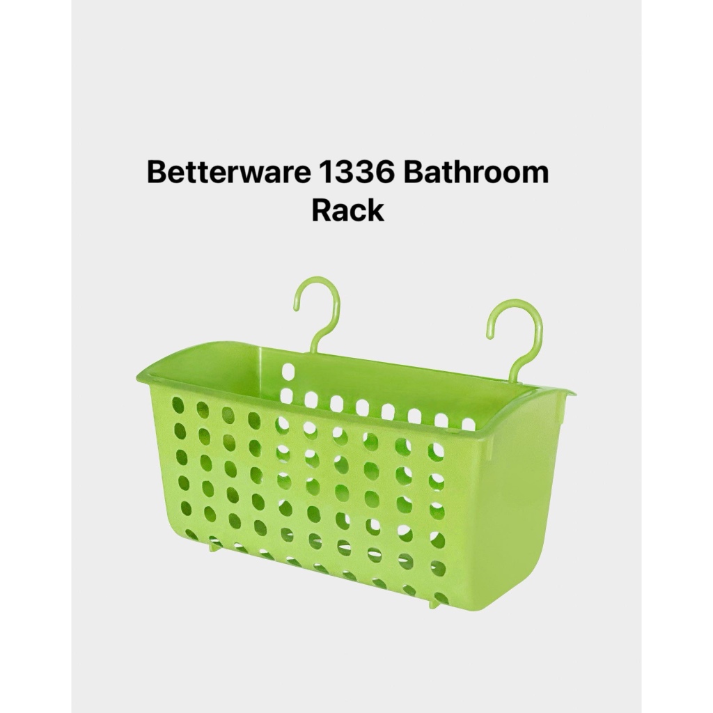 Betterware 1336 Plastic Bathroom Rack Range / Multipurpose Storage Basket With Hanging Hook ...