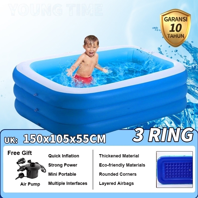 Inflatable Swimming pool Big Size Kids Pool Baby Pool Kolam Mandi Besar ...