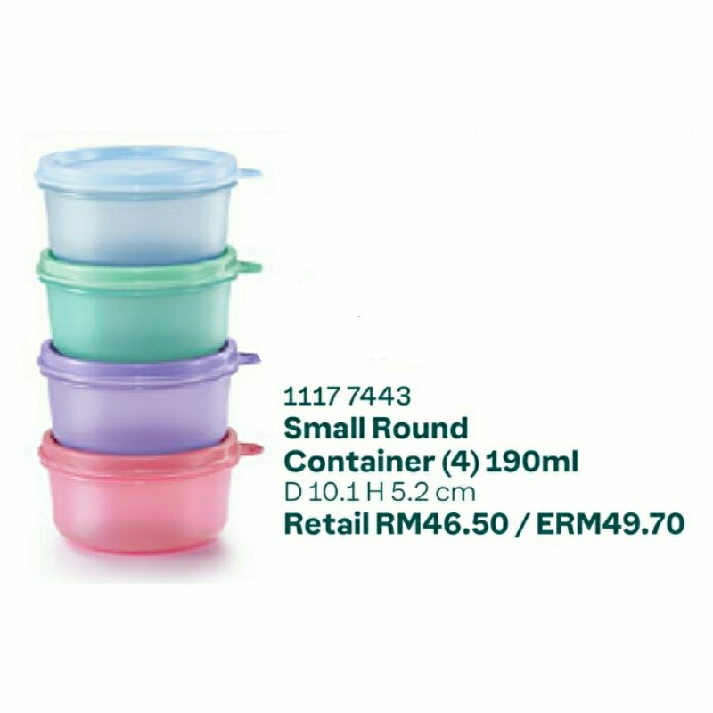 ♨️OFFER♨️ Tupperware Small Round Container 190ml 4pcs | Shopee Malaysia