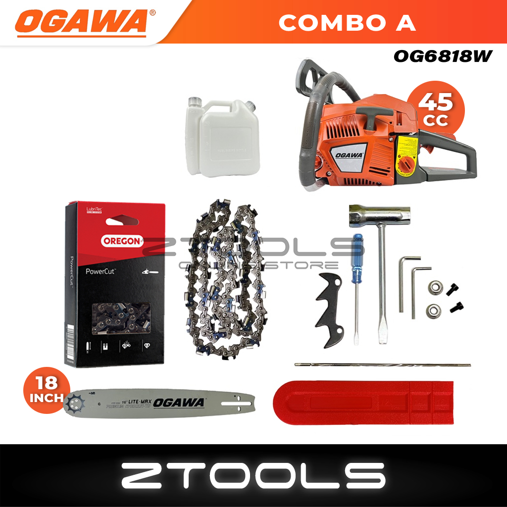 OGAWA 12" 16" 18" 20" 22" Petrol Chainsaw 45cc Heavy Duty Oregon Chain ...