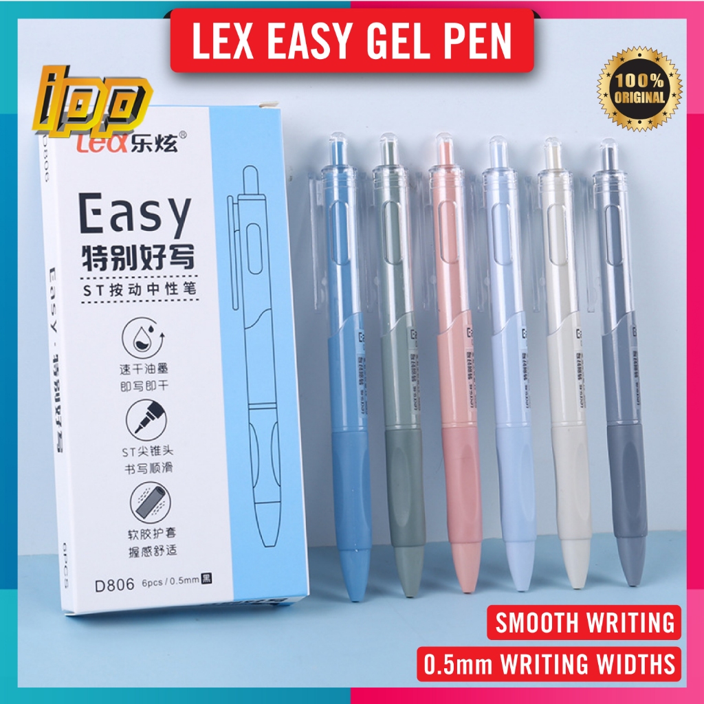 LEX Easy Gel Ink Pen 0.5MM Black Ink / Smooth Writing Gel Pen | Shopee ...