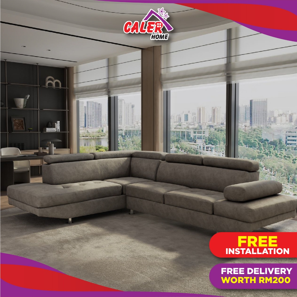 Caler Home Jerry L Shape Sofa [Free Installation] | Shopee Malaysia