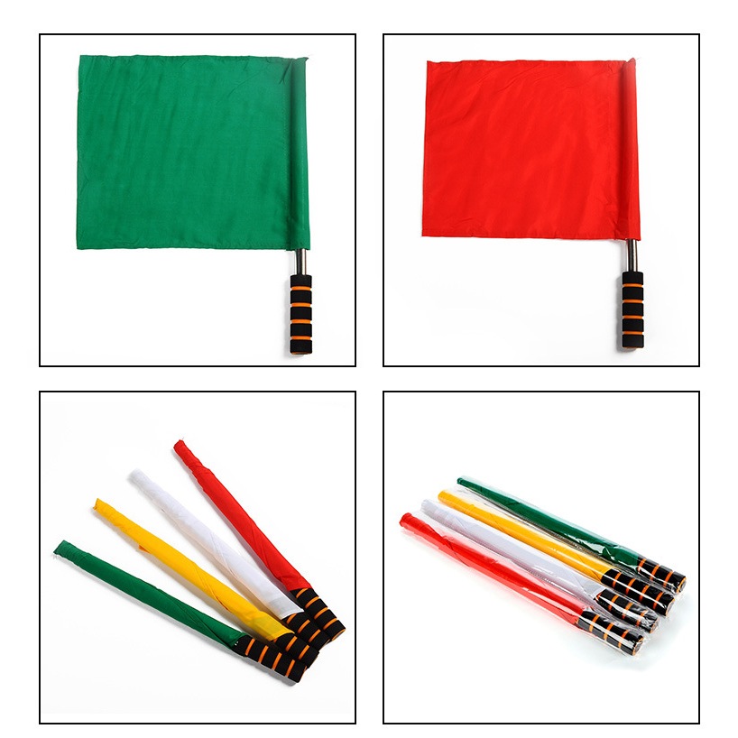 Traffic Safety Security Control Flag Red/Green/White Sports Referee ...