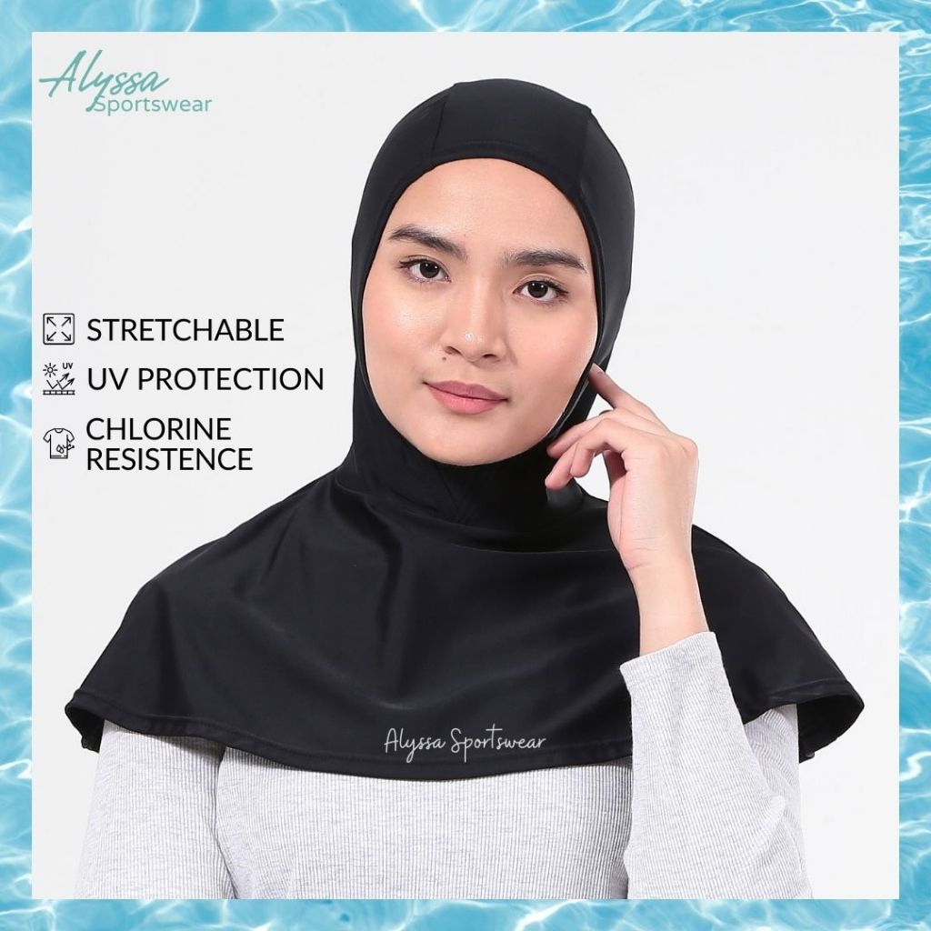 AQUA Hijab for Swimming 🌊 Black Instant Hijab Renang | Shopee Malaysia